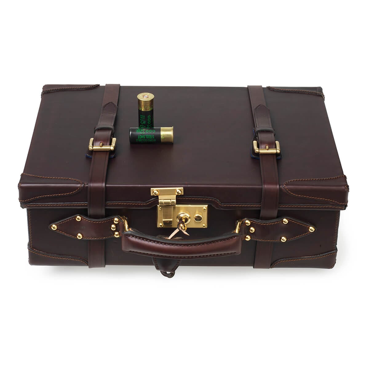 Laksen - Handcrafted Oak & Leather Cartridge Case - Dark Brown